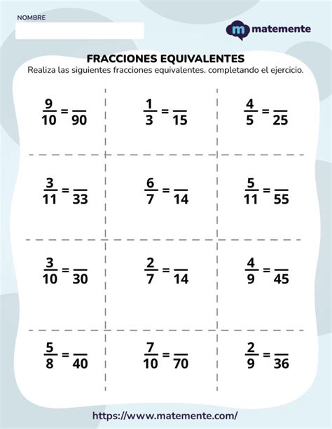 Fracciones Actividades Para Tercer Grado