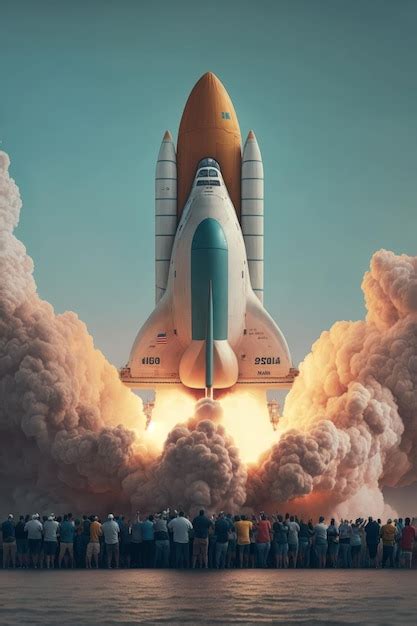 Premium Photo Rocket Launch Into Space Generative Ai