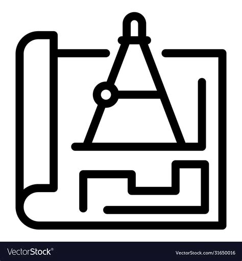 Communications Engineer Plan Icon Outline Style Vector Image