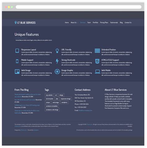 Lt Blue Service Free Responsive Business Service Wordpress Theme Responsive Joomla And