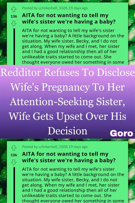 Redditor Refuses To Disclose Wife S Pregnancy To Her Attention Seeking