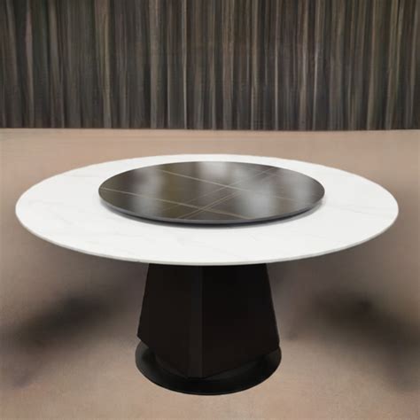Minimalist Slate Round Dining Table Genesis Furniture