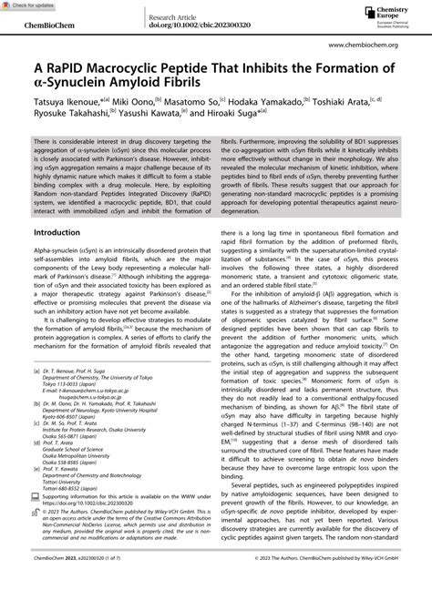 Pdf A Rapid Macrocyclic Peptide That Inhibits The Formation Of α