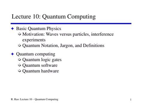 Ppt Lecture 10 Quantum Computing Powerpoint Presentation Free Download Id1834144