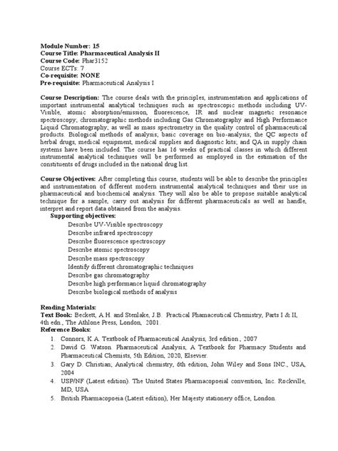 Analysis Ii Course Outline Pdf