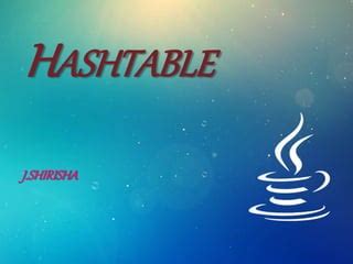Hash Table In Java PPTX