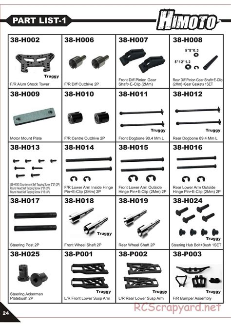 Himoto Racing Megae Mt10 Hi3198 Hi3198bl Exploded View And