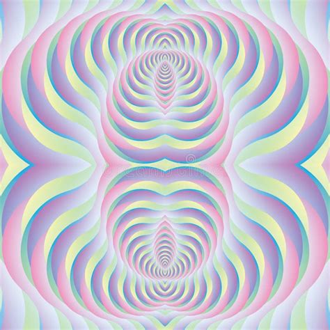 Seamless Abstract Pattern Featuring Concentric Wavy Layers In Pastel Hues Stock Illustration