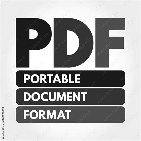 pdf portable document format acronym technology concept background