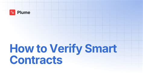 How To Verify Smart Contracts Plume