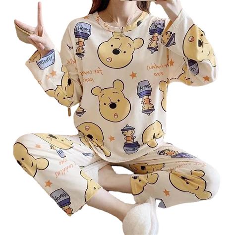 Lalisaชุดนอนผุ้หญิงแฟชั่นสไตล์เกาหลี ชุดนอนแบบแขนยาวขายาว ชุดนอนผ้าคอต