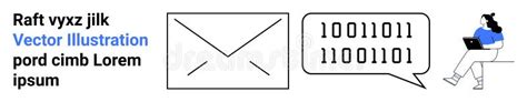 Digital Communication Elegant Envelope Binary Code Speech Bubble And