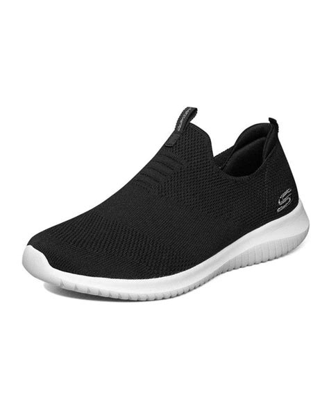 Skechers Wmns Ultra Flex Slip Ons In Black Lyst