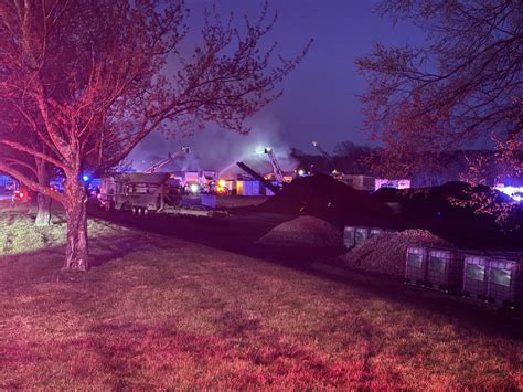 Kcfd Knocked Down Heavy Fire At Maintenance Building Of Suburban Lawn And Garden