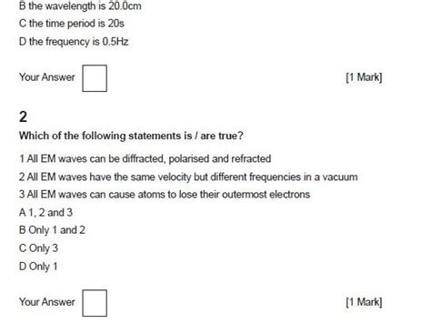 Waves OCR A Physics AS And A Level Multiple Choice Test Teaching Resources