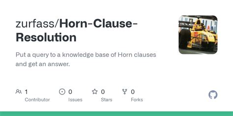 Github Zurfasshorn Clause Resolution Put A Query To A Knowledge Base Of Horn Clauses And Get
