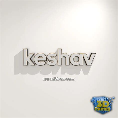 Preview Of White Logo Warm 3d Name For Keshav