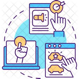 Dynamic Call To Actions Icon Download In Colored Outline Style