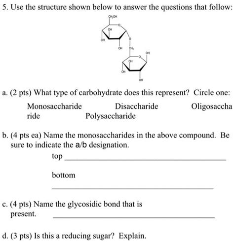 5 use the structure shown below to answer the questions that follow