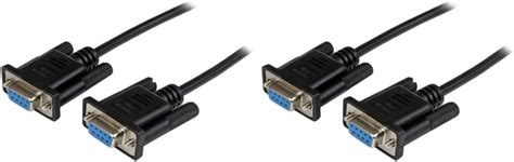 2m Black Db9 Rs232 Serial Null Modem Cable F F 2 Meter Black