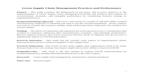 Pdf Green Supply Chain Management Practices And Performancegalagreacuk107081imds