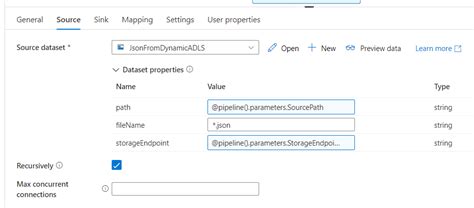 adf unable to load json file 100 mb into a database column