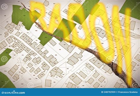 A Cracked City Map With Radon Gas Escaping From Underground Radon Gas