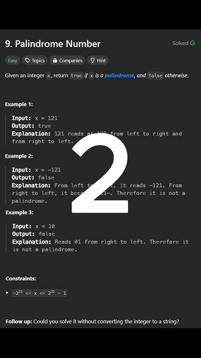 Palindrome Number Python Coding Leetcode Computerlanguage Code Learnpython Fyp Python3
