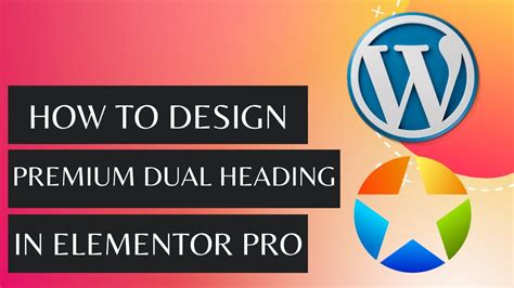 How To Add Dual Heading In Elementor Elementor Tutorial 2021 Youtube