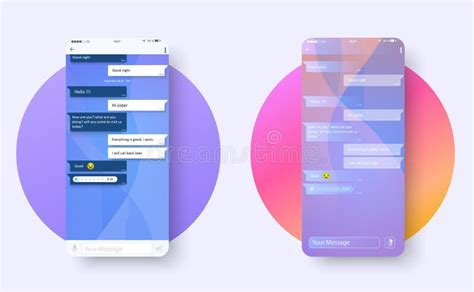 Modern Chat Flat Ui Messenger Chat App Template Composition With