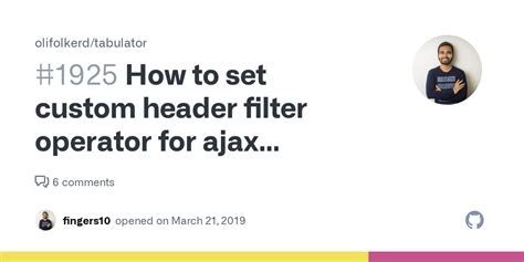 How To Set Custom Header Filter Operator For Ajax Filtering · Issue