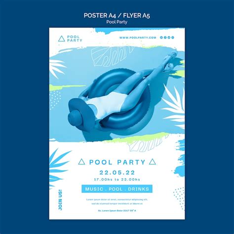 수영장 포스터 이미지 Freepik에서 무료 다운로드