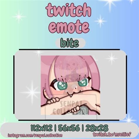 Kawaii Pink Hair Bite Emote For Twitch Discord Youtube Etsy