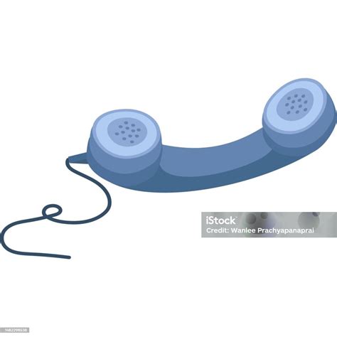 Wire Phone Handset Vector Icon Isolated On White Stock Illustration