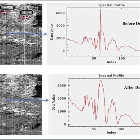 hyperion imagery and its spectral profile plot for raw radiance and
