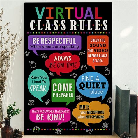 Virtual Class Rules Poster Classroom Rules Poster Back To School T Class Rules Poster Virtual Class Rules Poster Classroom Rules Poster Back To School T Class Rules Poster