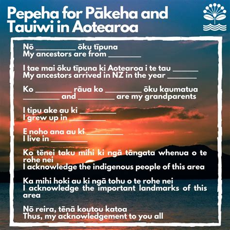 Mihimihi And Pepeha Templates Anzaae