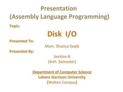 Assembly Language Programming Basics Ppt
