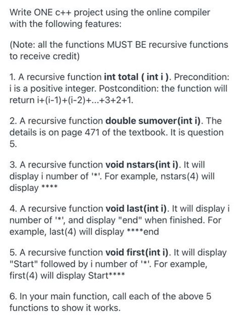 solved write one c project using the online compiler with