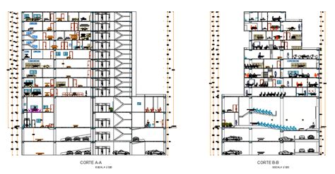 High Rise Building Elevation Detail With Dimension