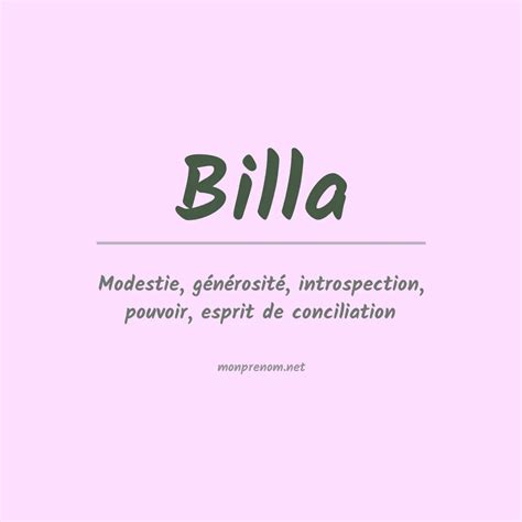 Signification Du Prénom Billa