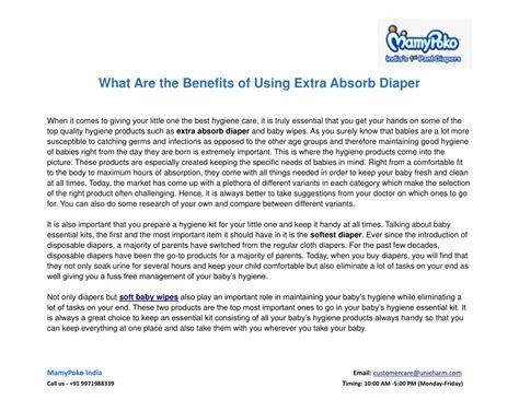 Ppt What Are The Benefits Of Using Extra Absorb Diaper Powerpoint