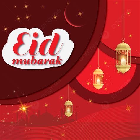 Red Color Eid Background Mubarak Islamic Happy Eid Mubarak