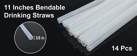 Bendable Straws 11 Inch Long Flexible Straws Bendy Drinking Straw Reusable 14