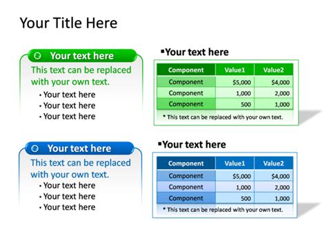PowerPoint Slide Diagram Table Blue Tables TG CrystalGraphics