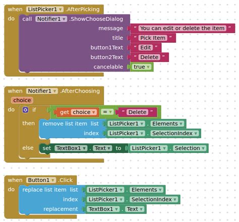 Problem Editing Text From List Picker Selection Mit App Inventor Help
