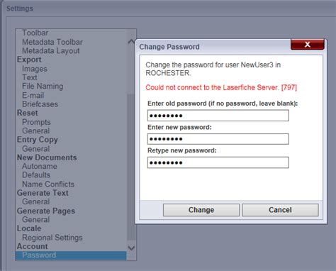 Web Access Password Management For Repository Named Users False Error Message And Functionality