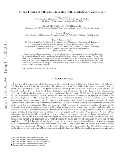 Pdf Strong Lensing Of A Regular Black Hole With An Electrodynamics Source