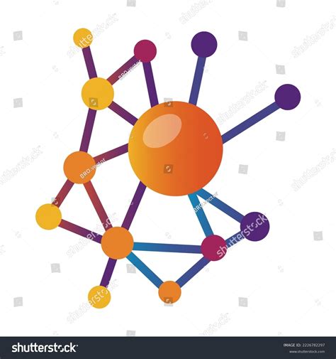 Colorful Molecule Cartoon Vector Illustration Molecular Stock Vector