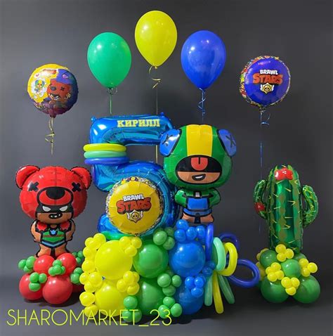 Шары Бравл старс, Brawl stars balloons | Balloon bouquet, Balloons ...
